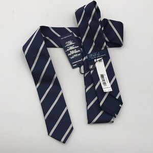 Polo Ralph Lauren | Accessories | Polo Ralph Lauren Striped Silk Repp Narrow Tie Navy White ...